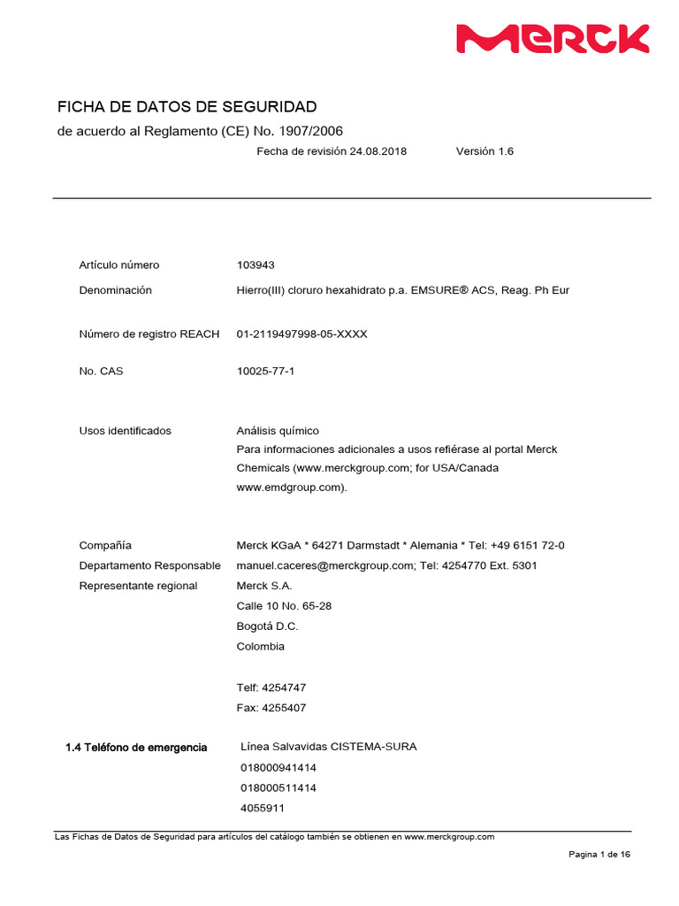 Cloruro de Hierro (III) | PDF | Química