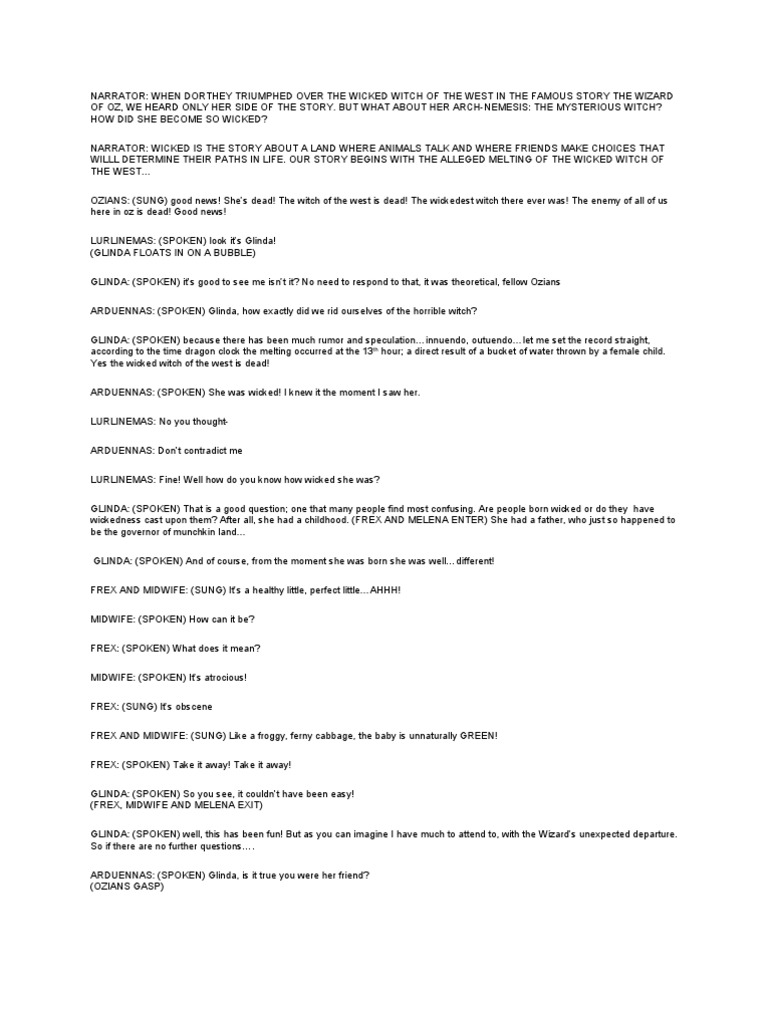Wicked | PDF | Glinda The Good Witch | Wizard Of Oz (Character)
