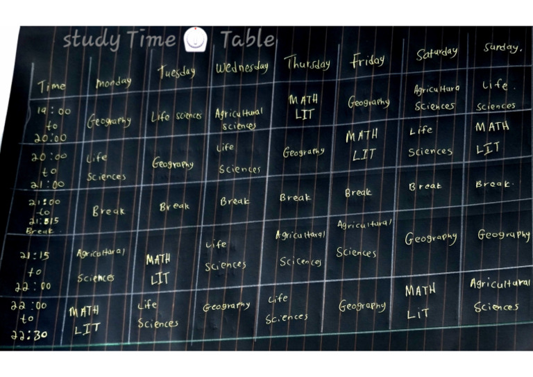 Study Time Table | PDF