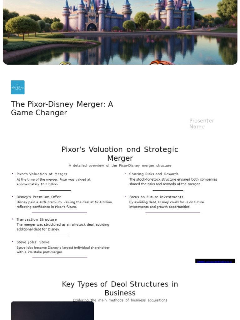 The Significance of The Pixar and Disney Merger | PDF | Mergers And ...
