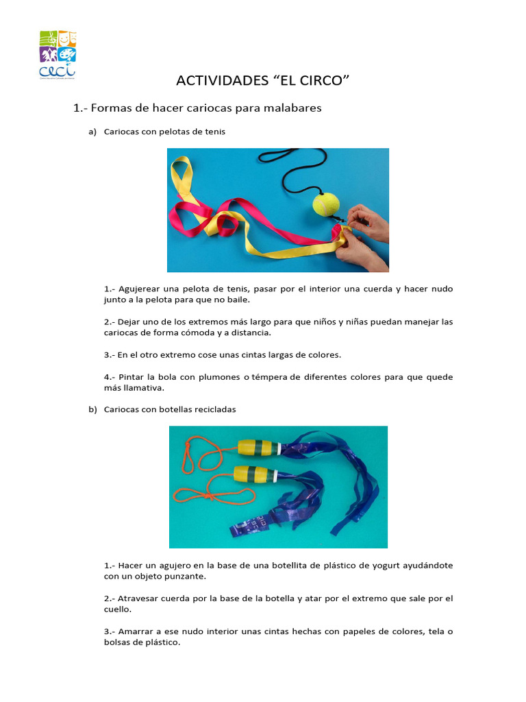 Actividades El Circo | PDF | Pelota | Papel