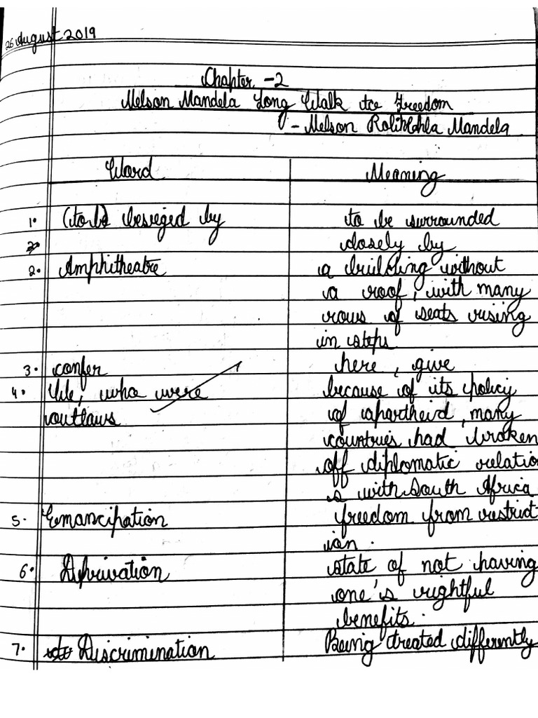 Class 10 L - Nelson Mandela NOTES | PDF