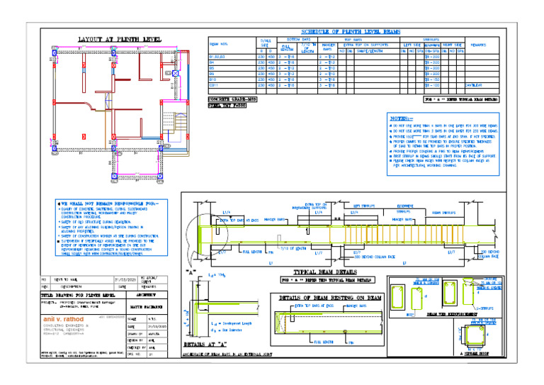 19 - Grampanchayat RCC Plinth Beam Working - 31.03.25 | PDF