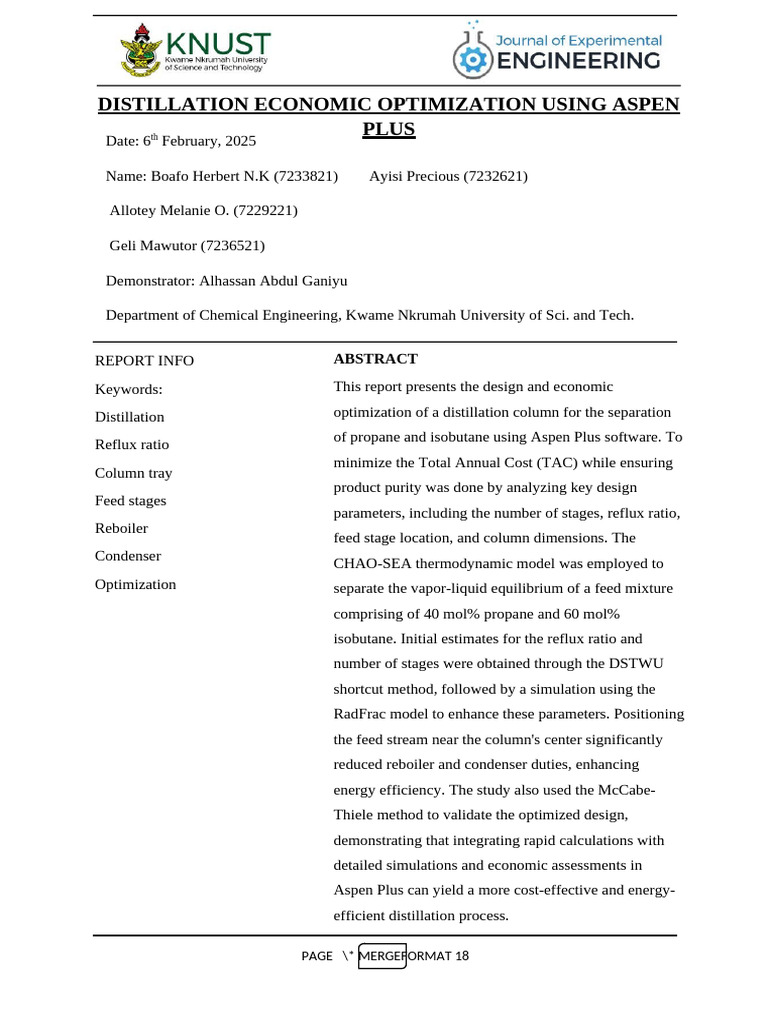 Distillation Optimization 1 | PDF | Distillation | Continuum Mechanics