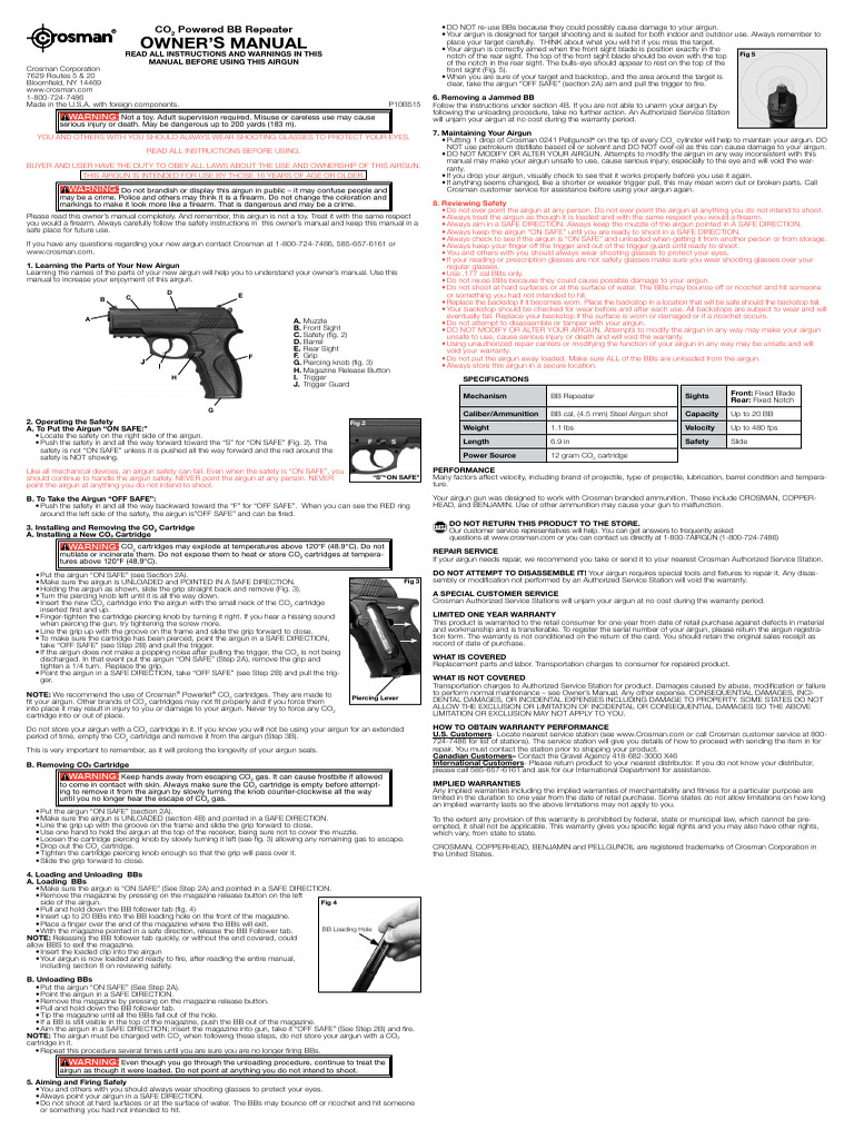 Air Pistol Crossman P10-OM Manual | PDF | Military Technology | Hunting ...