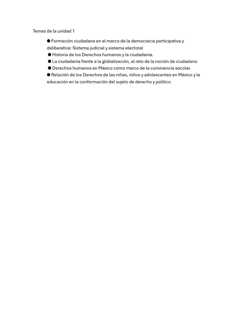 Temas de La Unidad 1 FCYE | PDF | Derechos humanos | Democracia