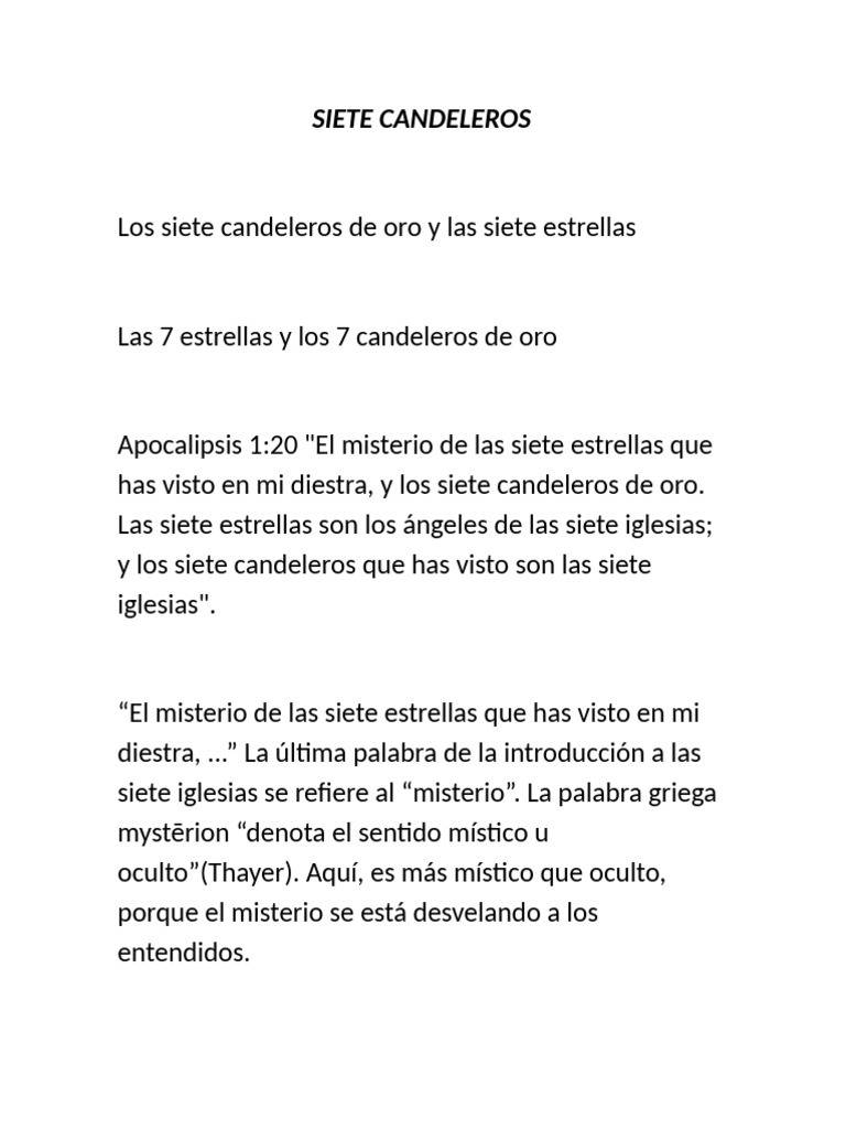Los Siete Candeleros | PDF | Libro de revelación | Ezequiel