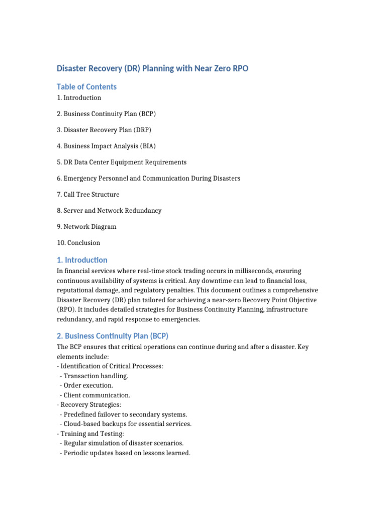 DR_Planning_Near_Zero_RPO | PDF