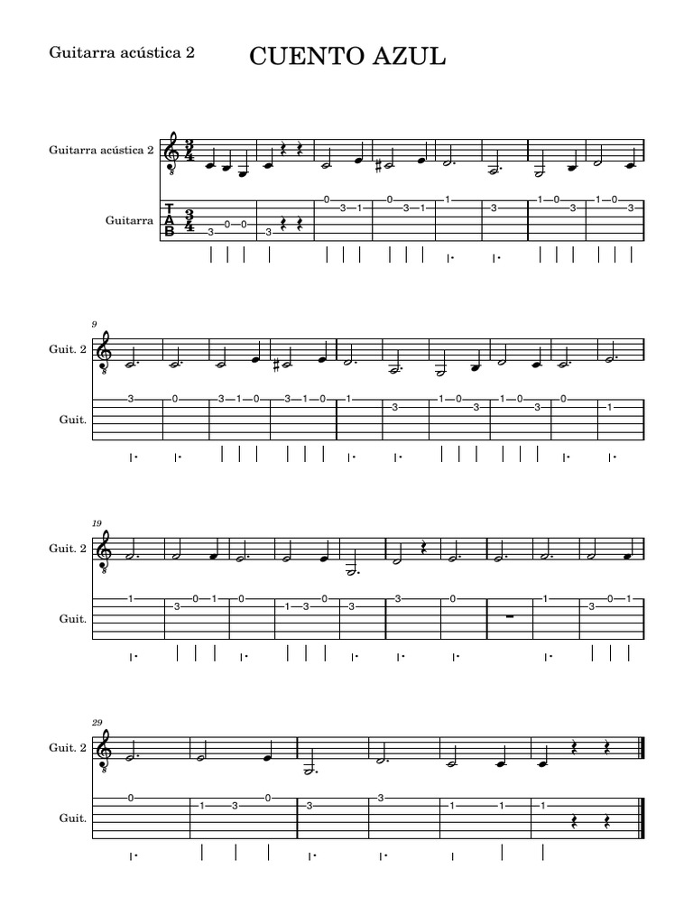 CUENTO AZUL (Vals) - Guitarra - Acústica | PDF