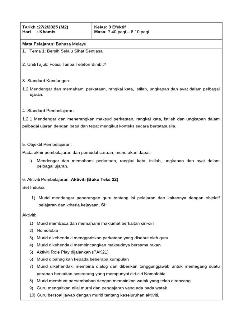 RPH 06 Mac 2025 Khamis (M3) | PDF