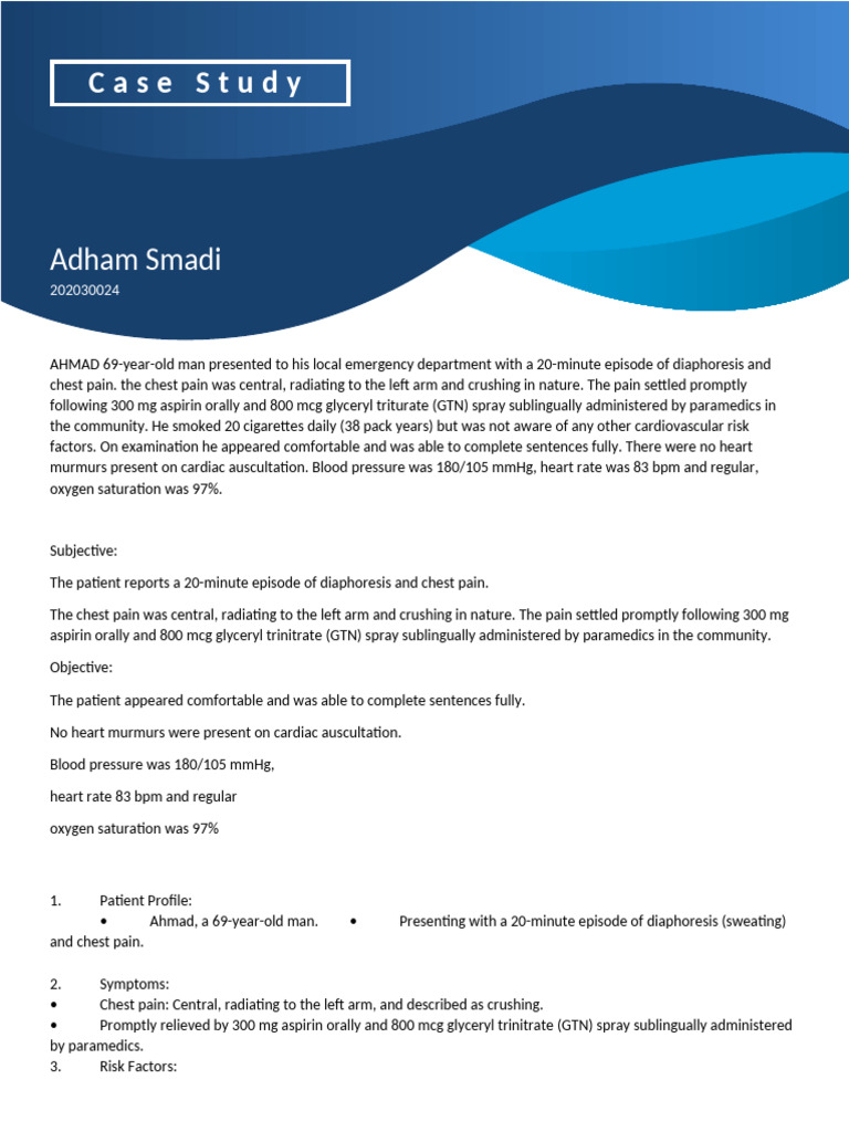 نسخة Adham Smadi⁩ | PDF | Coronary Artery Disease | Ischemia