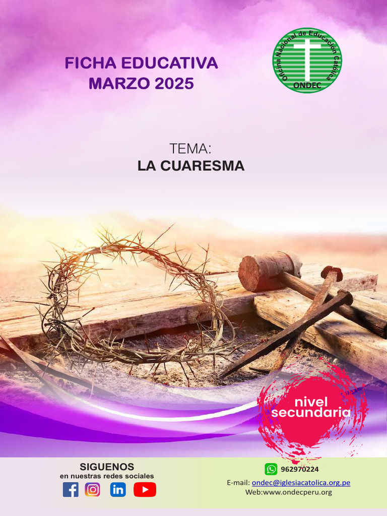 Ficha Semana Santa Secundaria - Compressed | PDF | Jesús | Cristo (título)