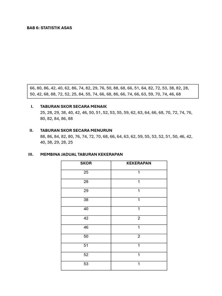 Bab 6 Statistik Asas | PDF