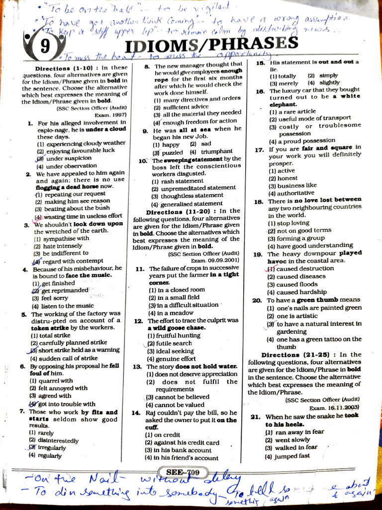 idiom phrases part 1 | PDF