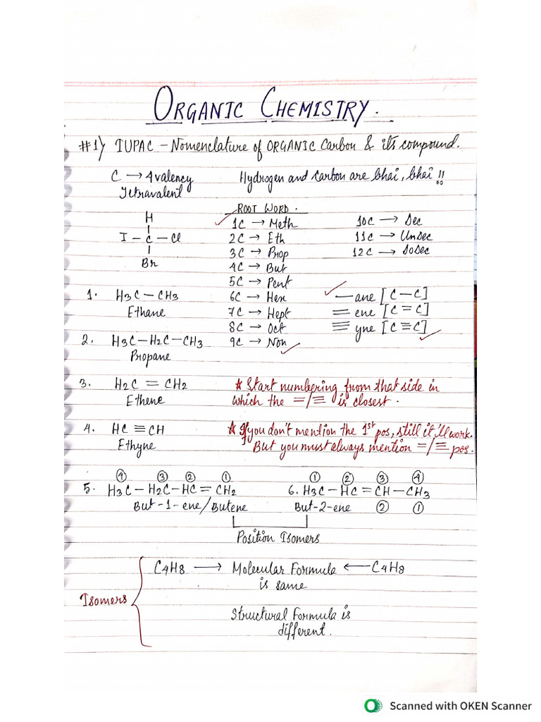 Organic Chemistry Full Notes | PDF