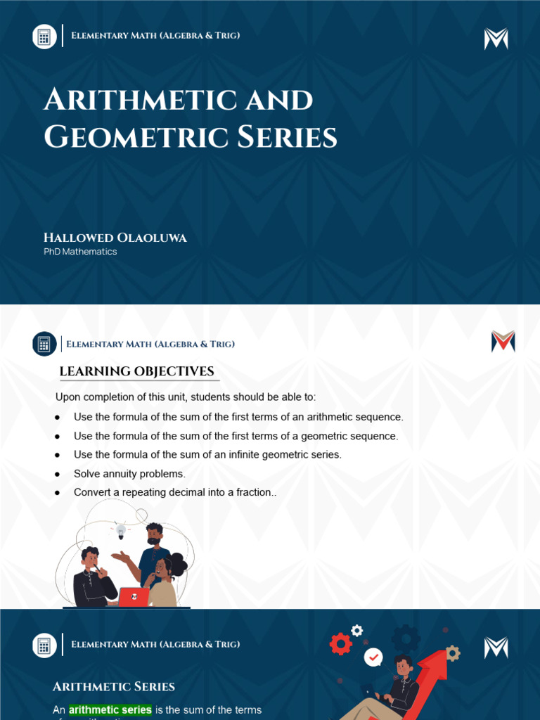 Arithmetic And Geometric Series Pdf Pdf