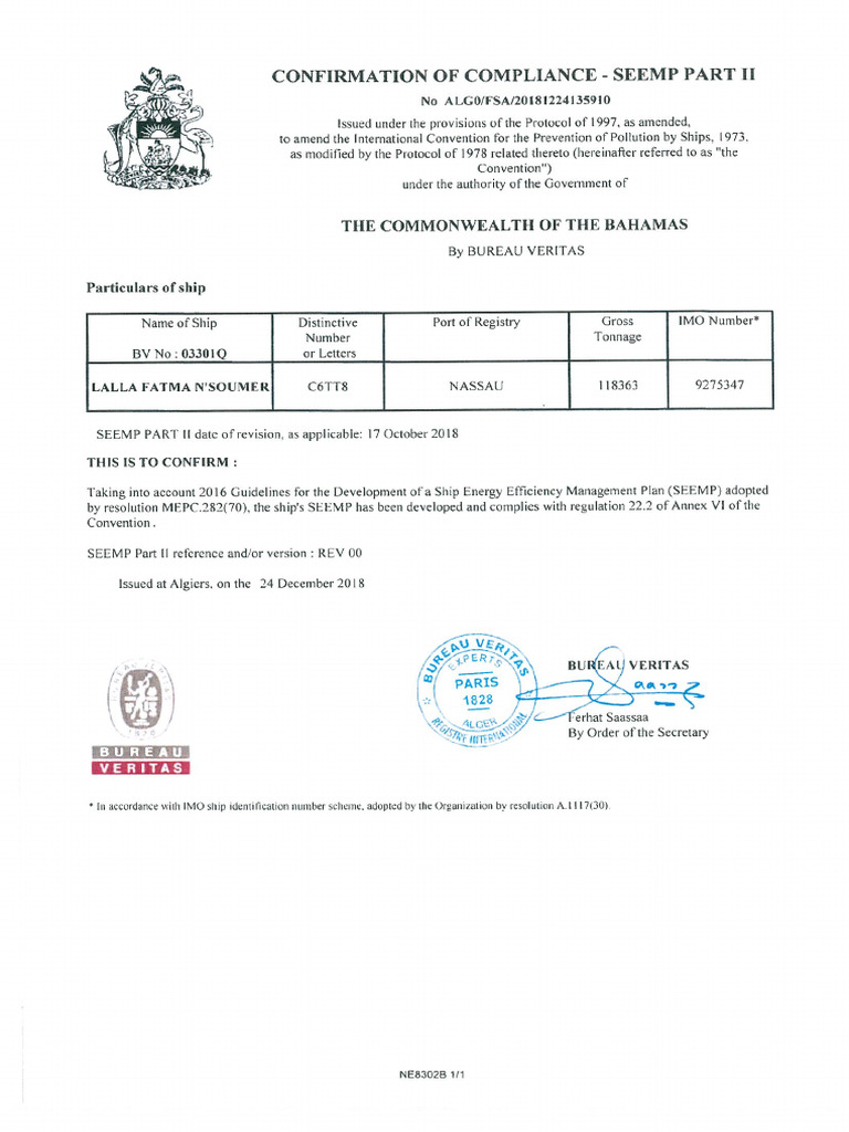 Ship Energy Efficiency Management Plan (Seemp) Part II | PDF | Fuel Oil ...