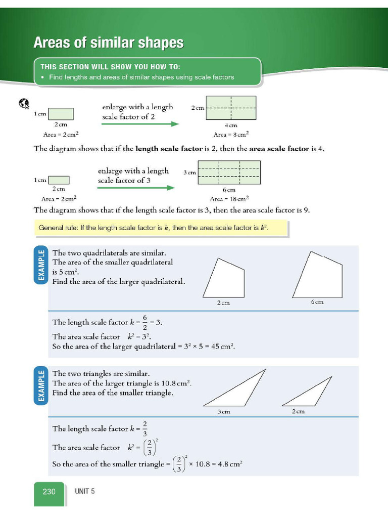Area and Volume of Similar Shapes | PDF