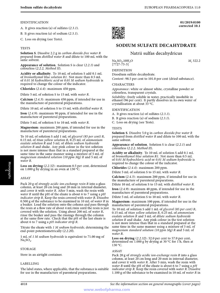 Sodium sulfate decahydrate | PDF | Solubility | Chemical Substances