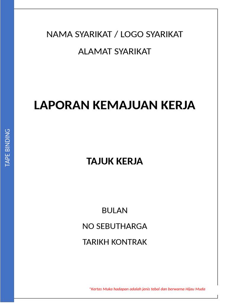 Laporan Kemajuan Kerja (Format)Maintenance | PDF