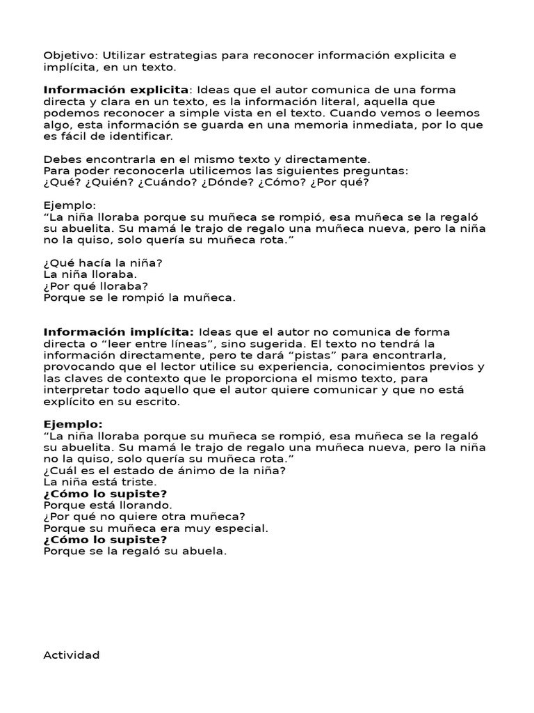 Guía Información Implicita y Explicita | PDF | Información | Cognición