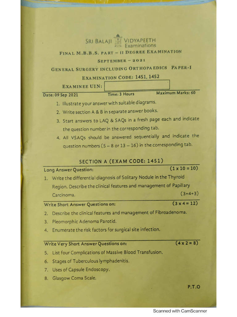 Surgery Question Papers | PDF