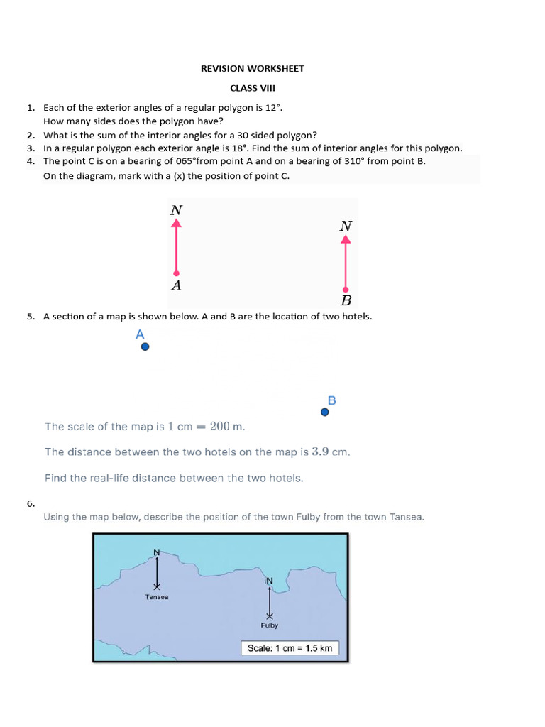 Class 8 Polygon Worksheet | PDF