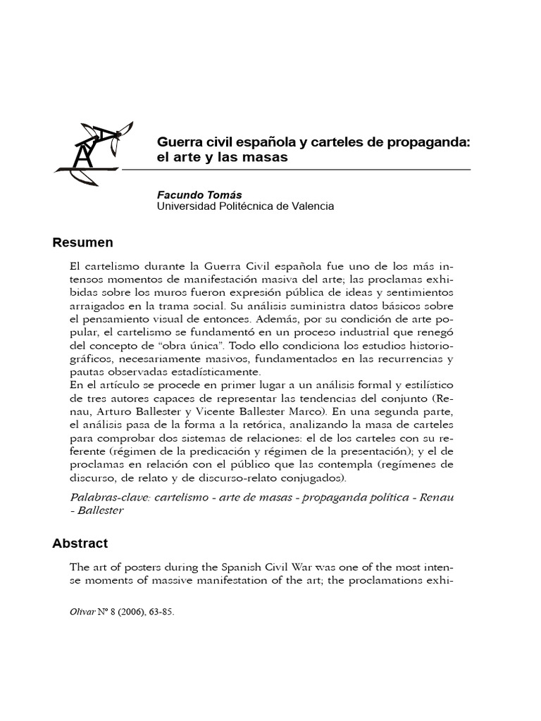TOMÁS - Guerra Civil Española y Carteles de Propaganda | PDF | guerra civil Española | España