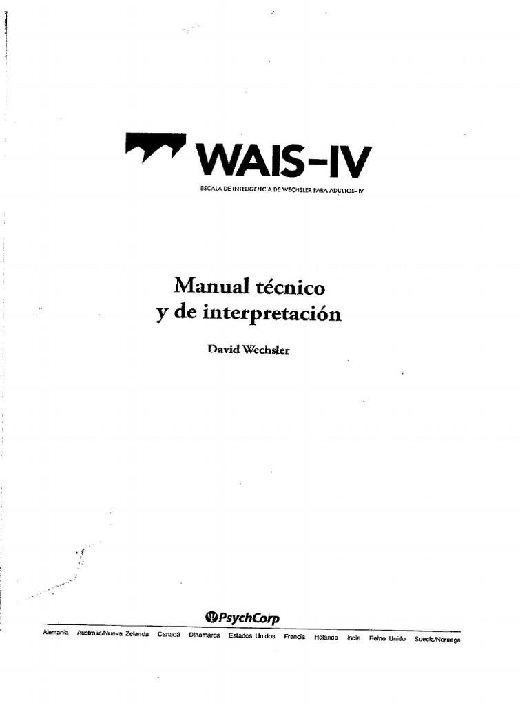 Wais IV.-manual Tecnico y de Interpretación | PDF