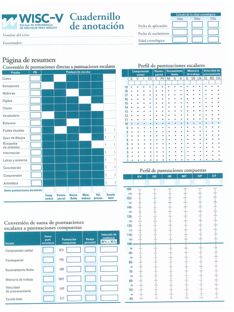 Escala de Inteligencia para Niños Wisc V | PDF