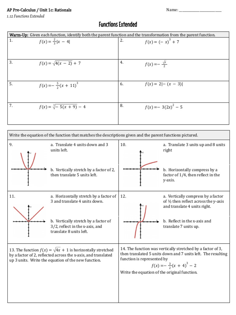 1.12B Functions Extended Notes | PDF | Cartesian Coordinate System ...