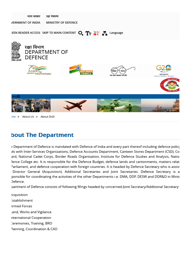 Dept. Of Defence | PDF