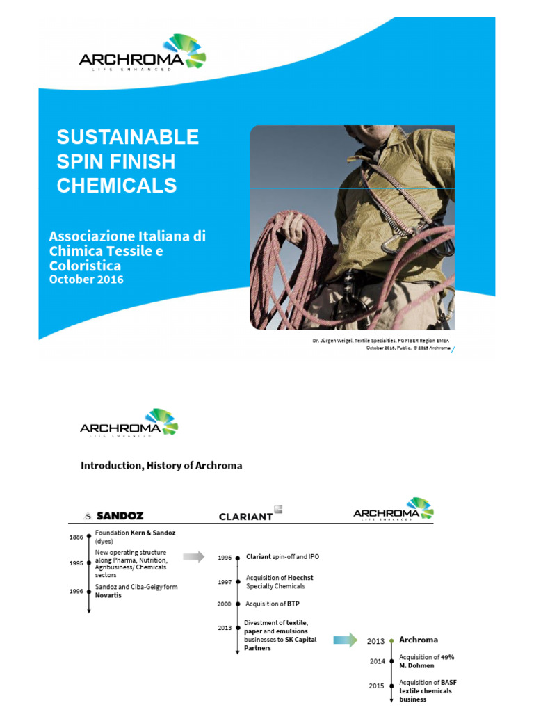 J. Weigel Sustainable Spin Finish Chemicals | PDF | Yarn | Textiles