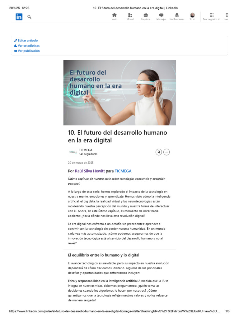 El Futuro Del Desarrollo Humano en La Era Digital | PDF | Inteligencia ...