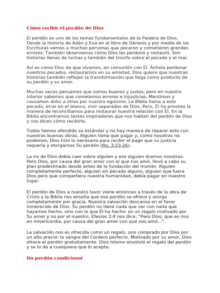 Cómo Recibir El Perdón de Dios | PDF | Pecado | Perdón
