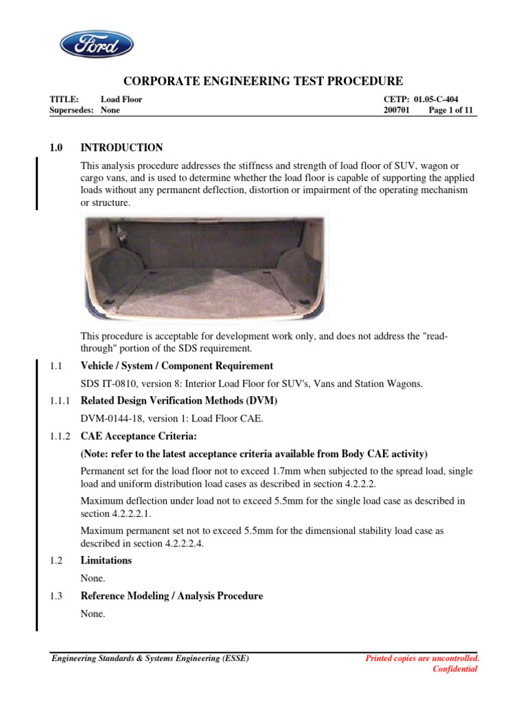 Load Floor Load Testing Procedure | PDF | Deformation (Engineering ...