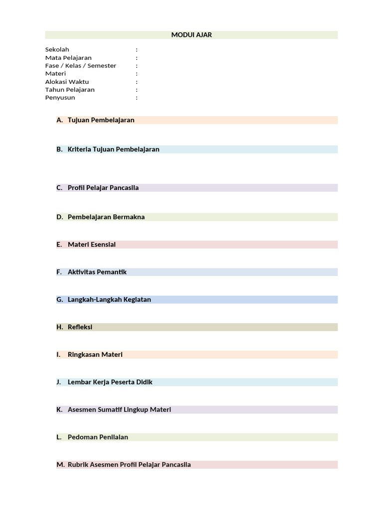 Format Modul Ajar - WWW - Kherysuryawan.id | PDF