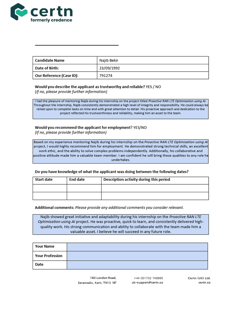 N Bekir - Gap Reference Form | PDF | Artificial Intelligence ...
