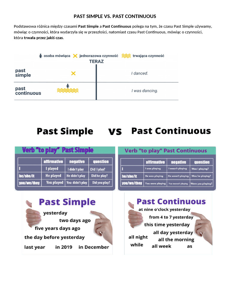 Past Simple Past Continuous | PDF