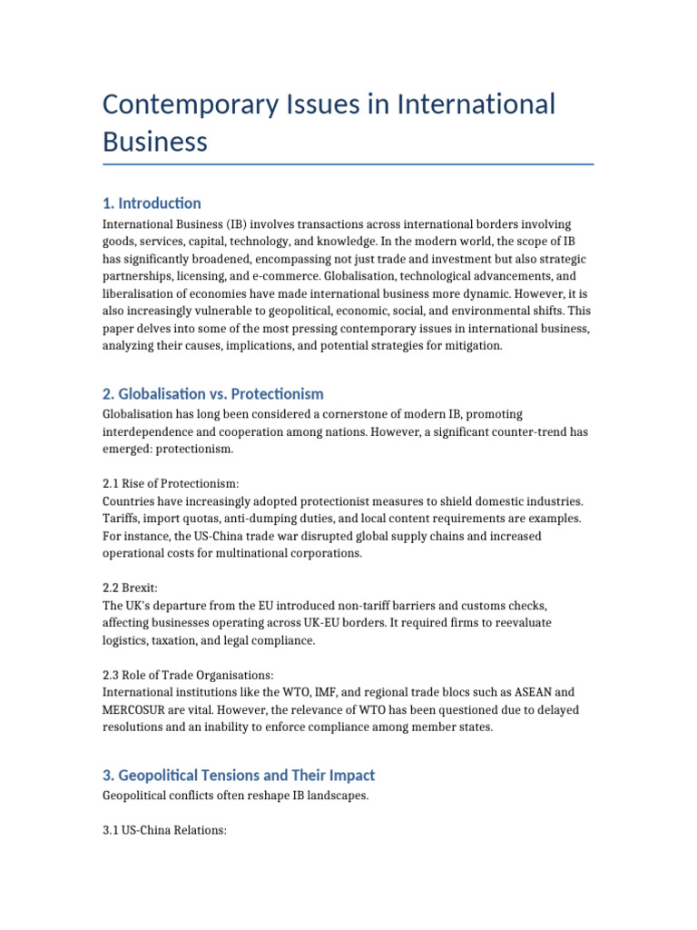 Contemporary_Issues_in_International_Business | PDF | Supply Chain ...