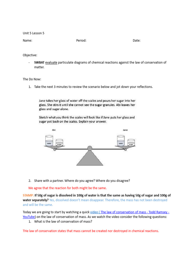 Diby Diallo - Unit 5 Lesson 5 | PDF | Chemical Reactions | Magnesium
