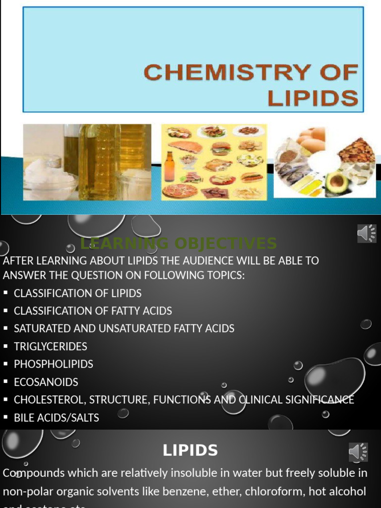 Lecture 7 Lipid Chemistry | PDF | Lipid | Cholesterol