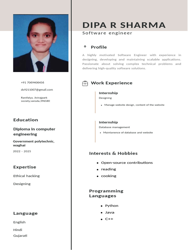 Dipa Resume 1 | PDF