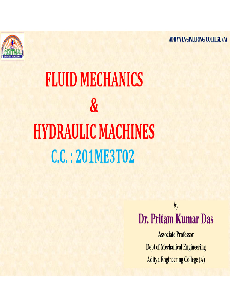 UNIT 1 FM HM Fluid Statics and Buoyancy | PDF | Viscosity | Shear Stress