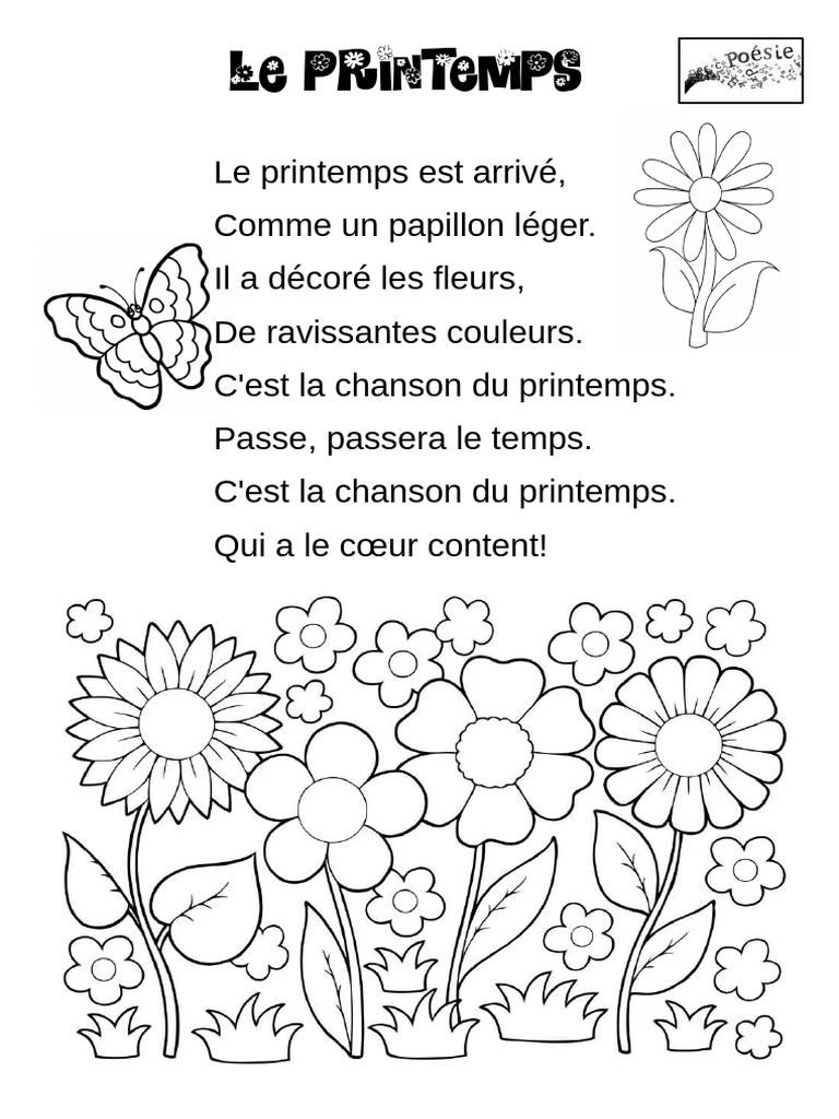 Poésie sur le printemps pour enfants | PDF