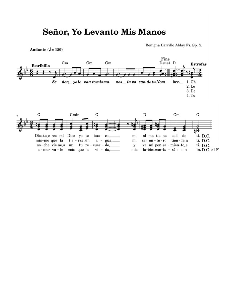 Señor, yo levanto mis manos (Misa del buen Pastor) - Benigna Carrillo ...