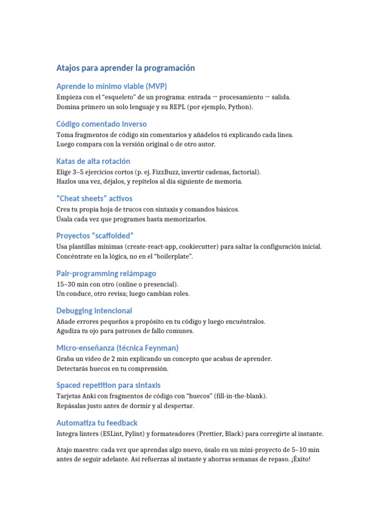 Atajos Programacion | PDF