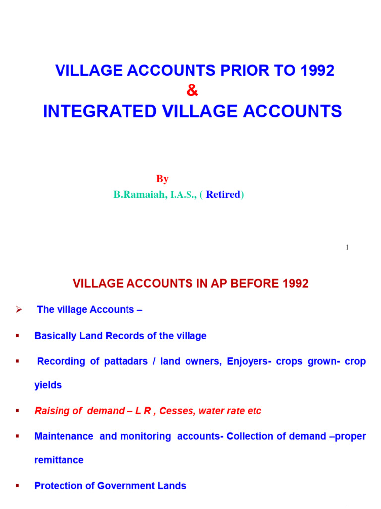 Telangana Village Accounts Overview | PDF | Taxes | Agriculture