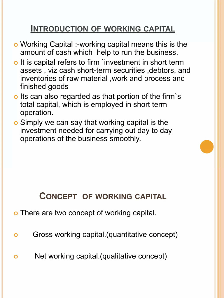 1 Concept of Working Ccapital | PDF