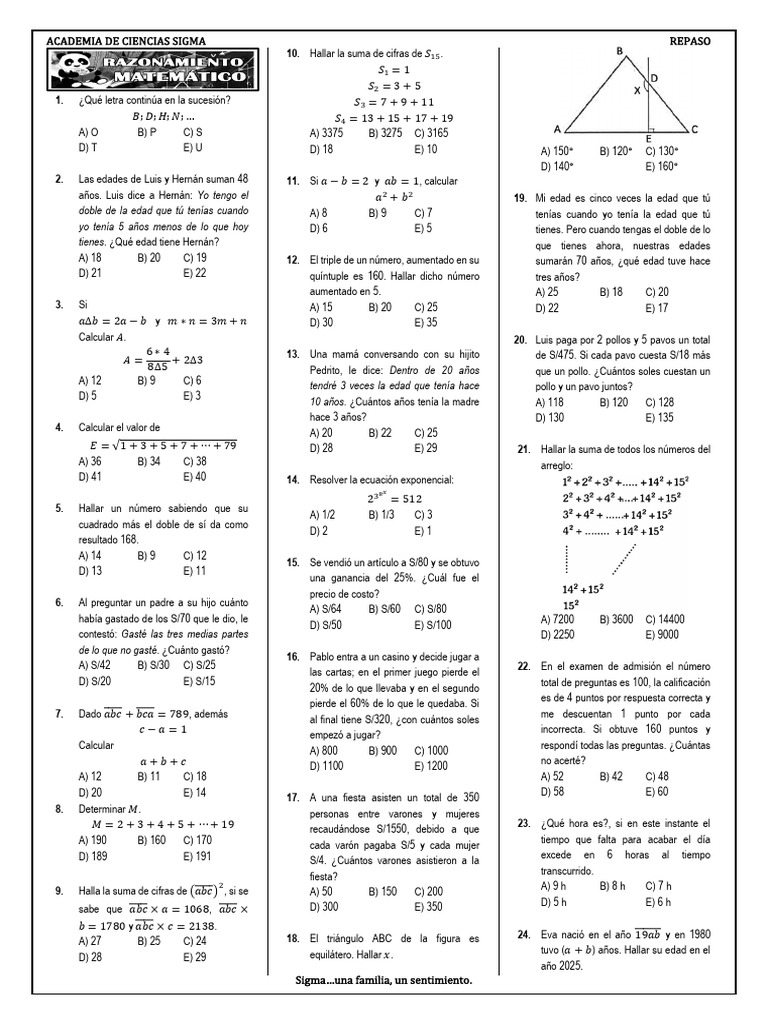 ARIT Y RM Repaso 2 | PDF